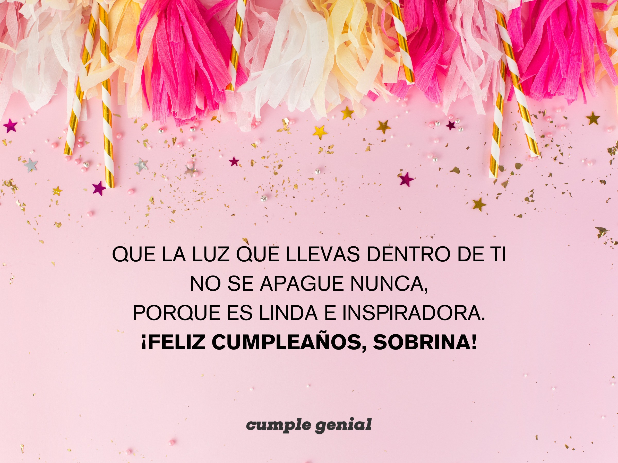 Tarjetas De Cumpleaños Para Una Sobrina Para Dedicar Con Cariño Cumple Genial 