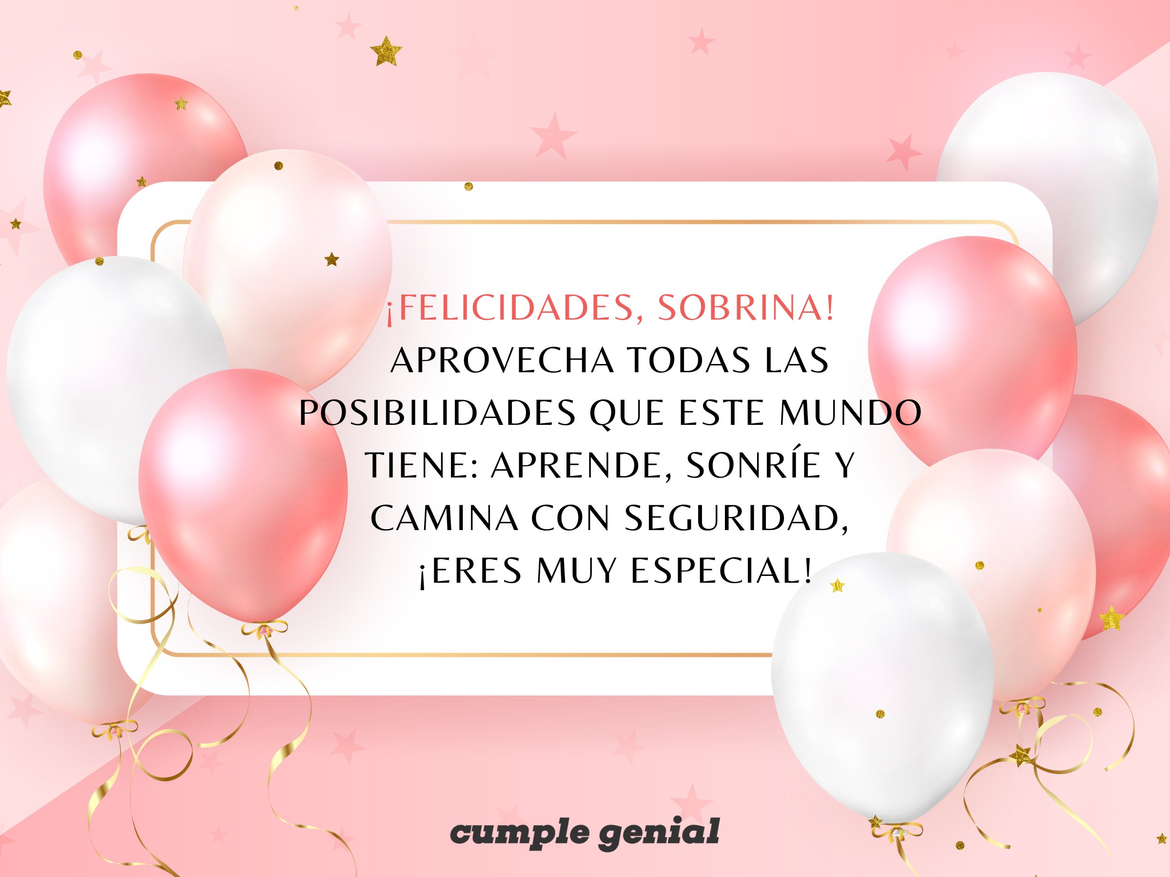 Tarjetas de Cumpleaños para una Sobrina para dedicar con cariño - Cumple Genial